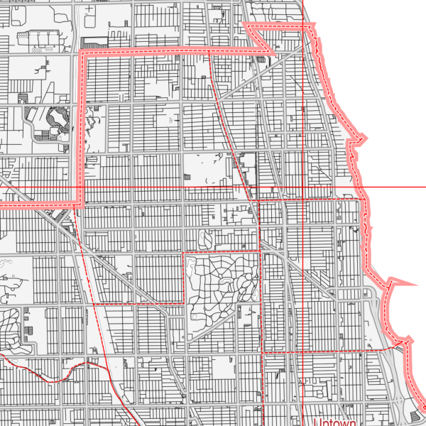 Chicago Illinois US Map Vector City Plan Low Detailed (simple white ...