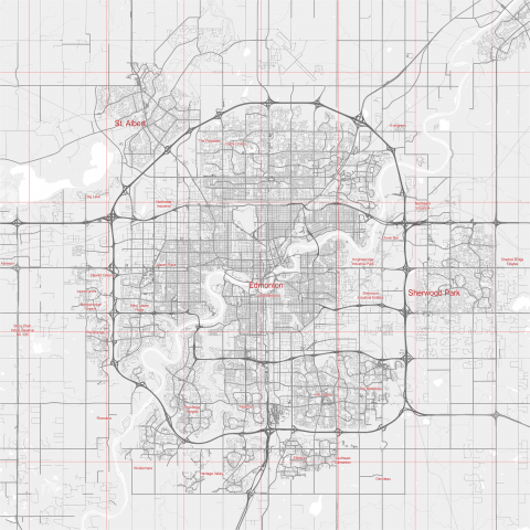 Edmonton Printable Vector Map 2 km scale Street Map editable City Plan ...