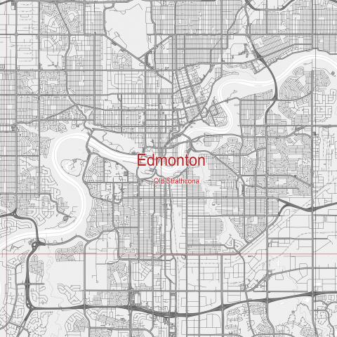 Edmonton Canada Map Vector City Plan Low Detailed (simple white) Street ...