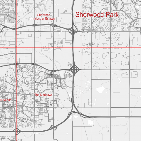 Edmonton Canada Map Vector City Plan Low Detailed (simple white) Street ...
