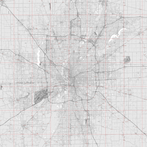 Indianapolis Indiana US Map Vector City Plan Low Detailed (simple white ...