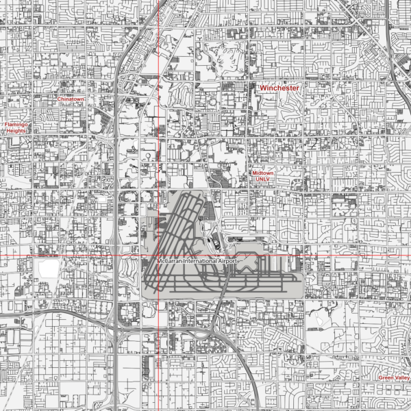 Las Vegas Nevada US Map Vector City Plan Low Detailed (simple white ...