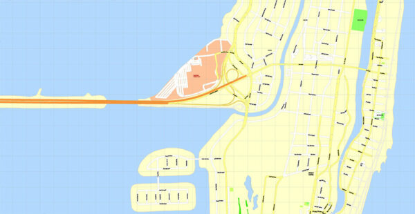 Miami Florida US Map Vector Exact High Detailed City Plan editable ...