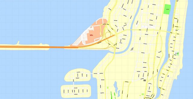 Miami Florida US Map Vector Exact High Detailed City Plan editable ...