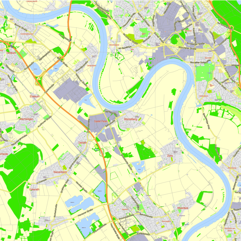 Cologne Germany editable layered PDF Vector Map – Maps in Vector ...