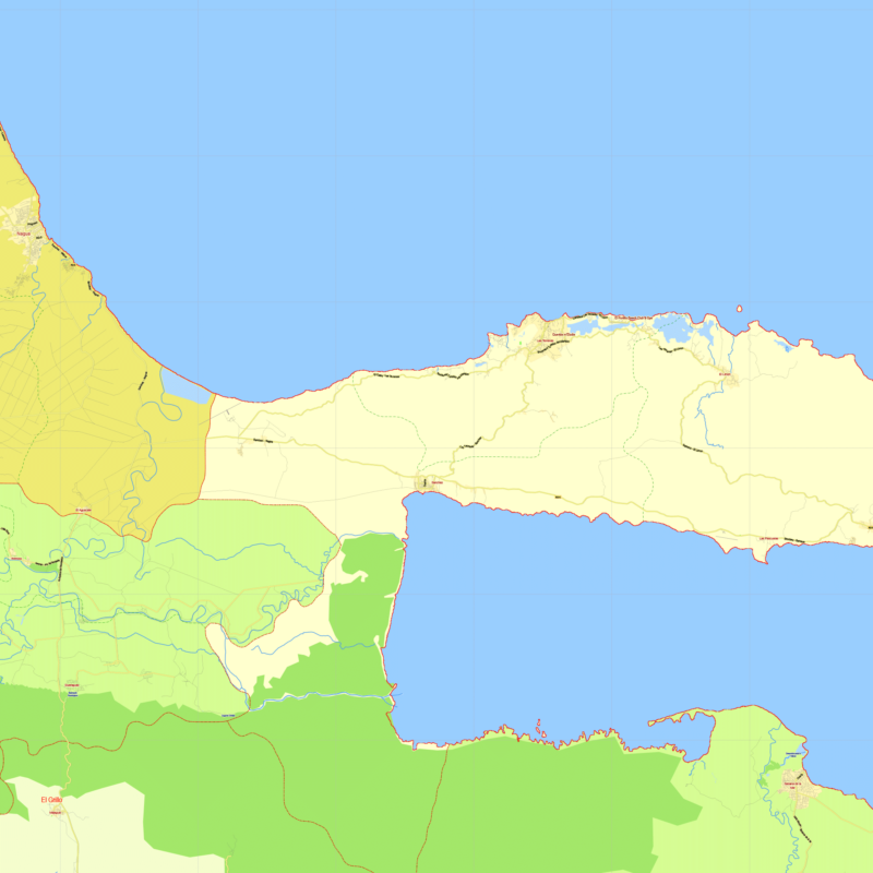 Dominican Republic editable layered PDF Vector Map – Maps in Vector ...