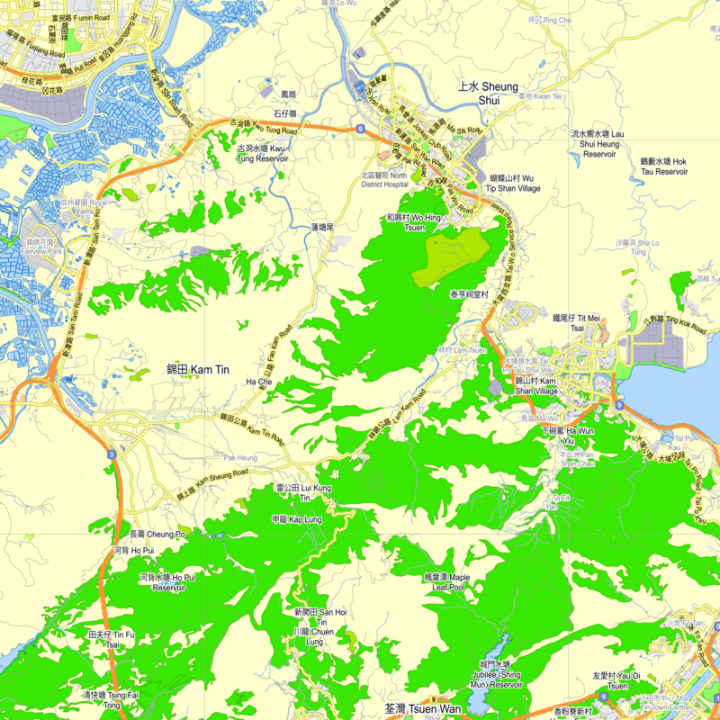 Hong Kong Shenzhen China editable layered PDF Vector Map – Maps in ...