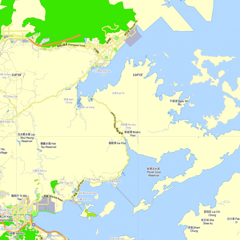 Hong Kong Shenzhen China editable layered PDF Vector Map – Maps in ...