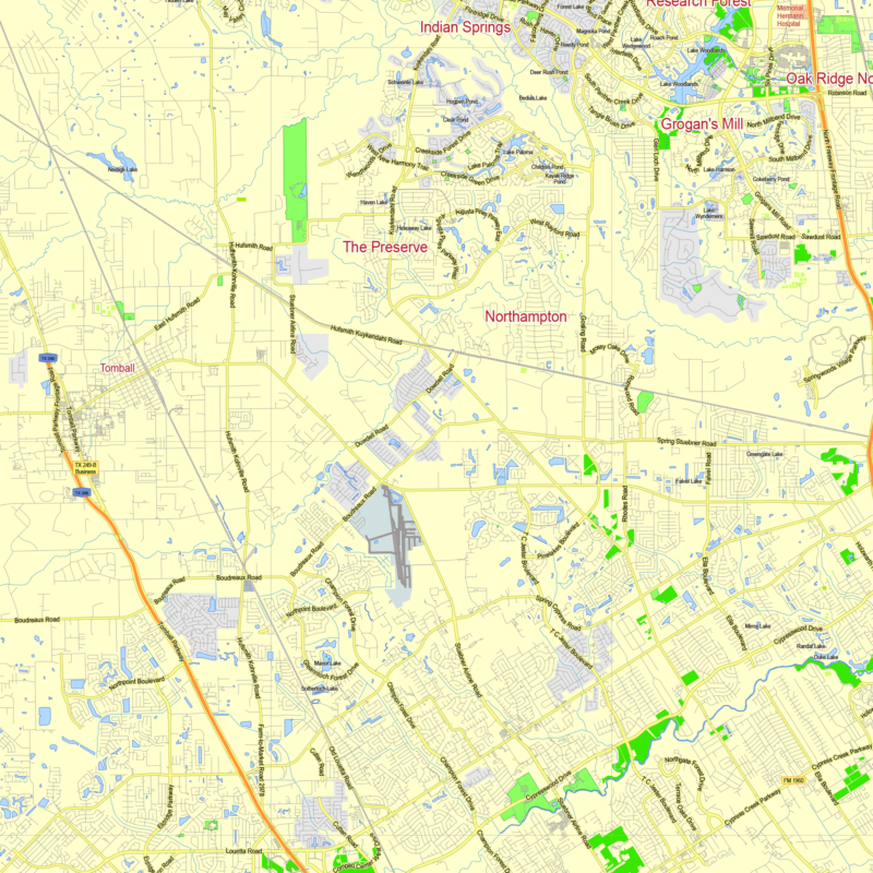 Houston Texas US editable layered PDF Vector Map – Maps in Vector ...