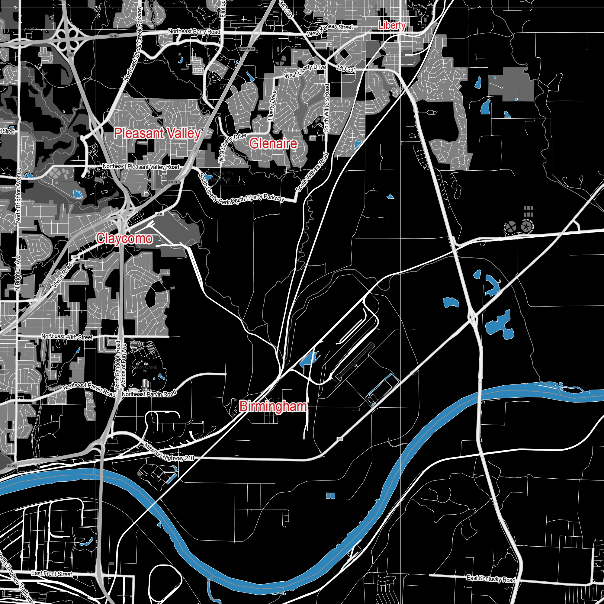 Kansas City Missouri US editable layered PDF Vector Map – Maps in ...
