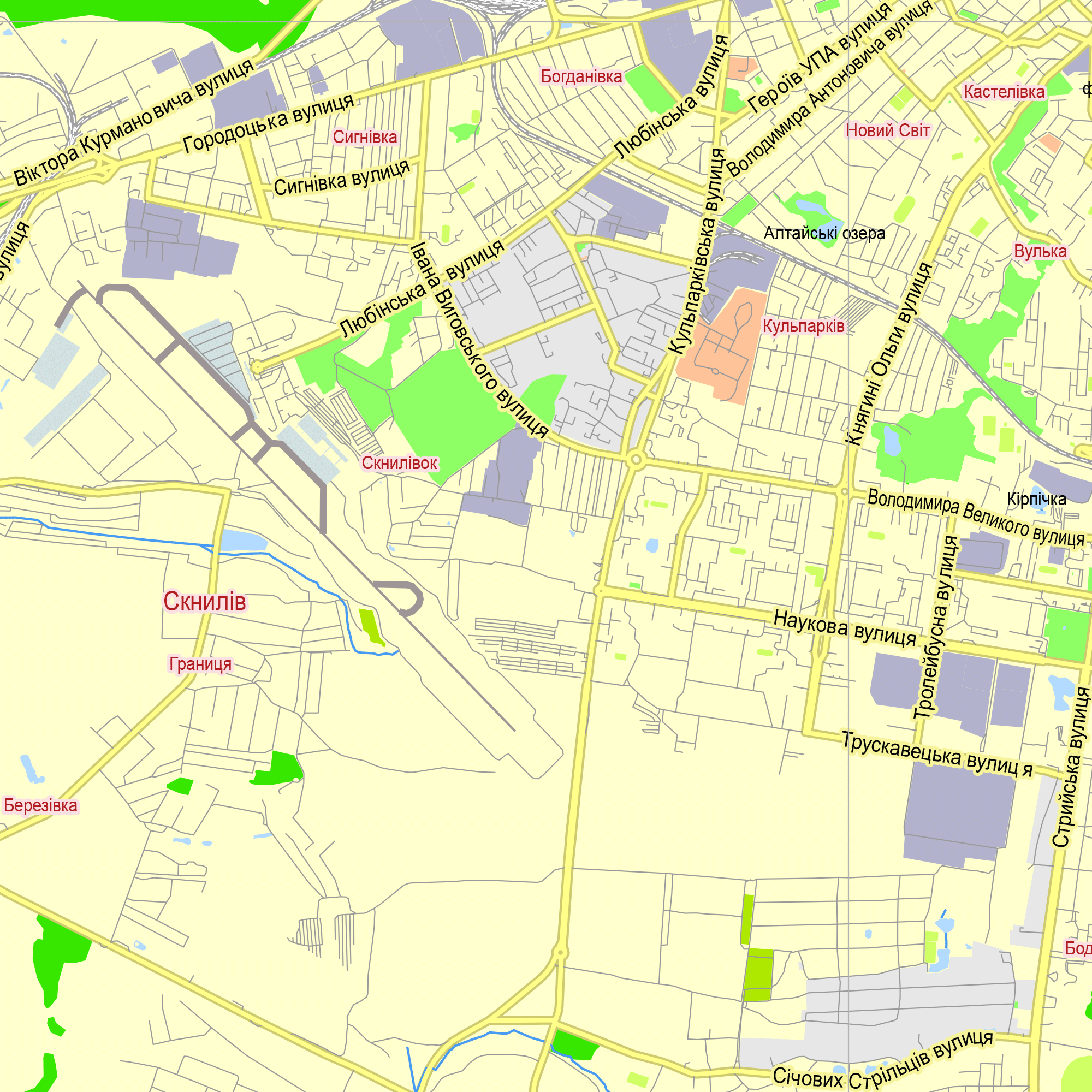 Lviv Ukraine editable layered PDF Vector Map