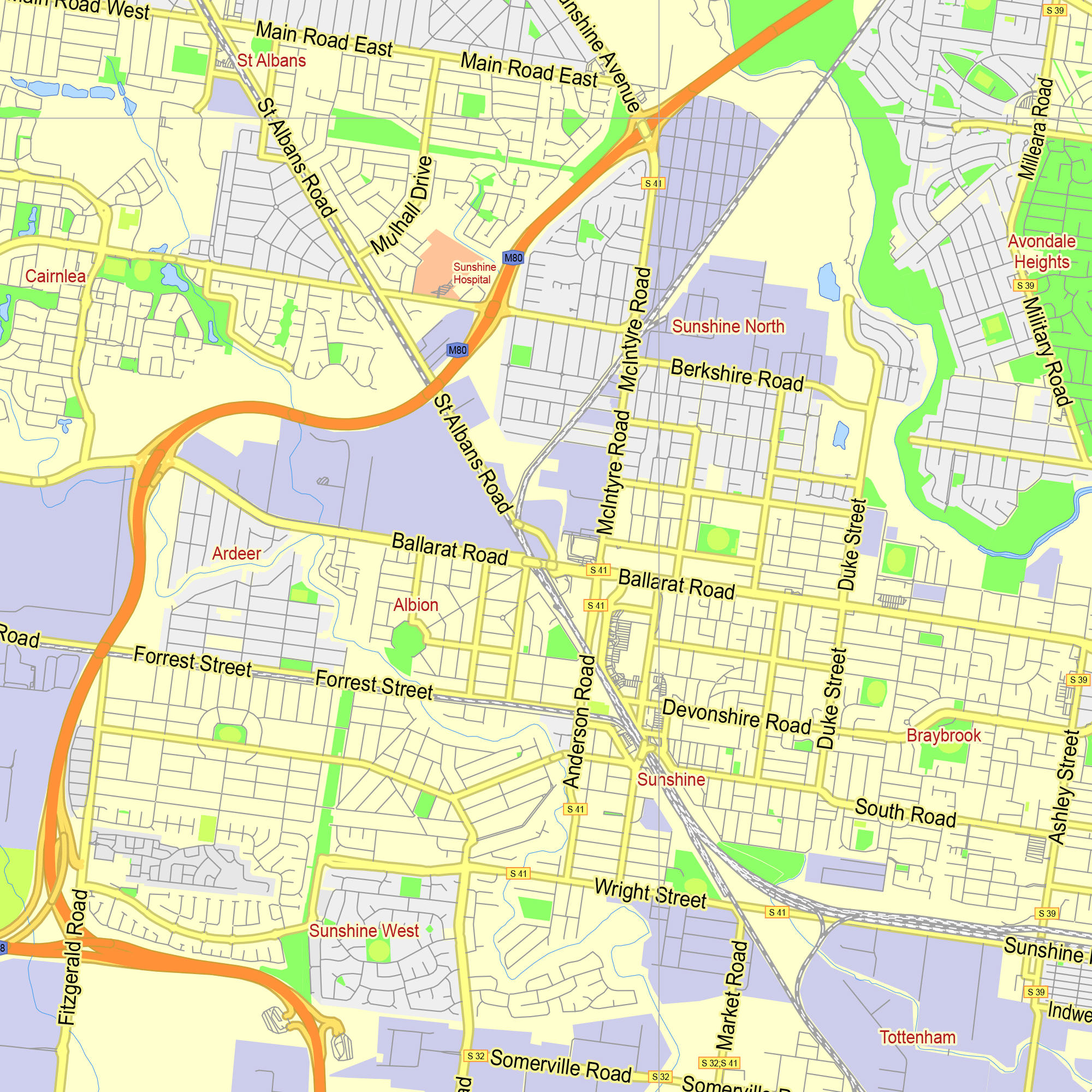 Melbourne Australia editable layered PDF Vector Map Version 22 – Maps ...