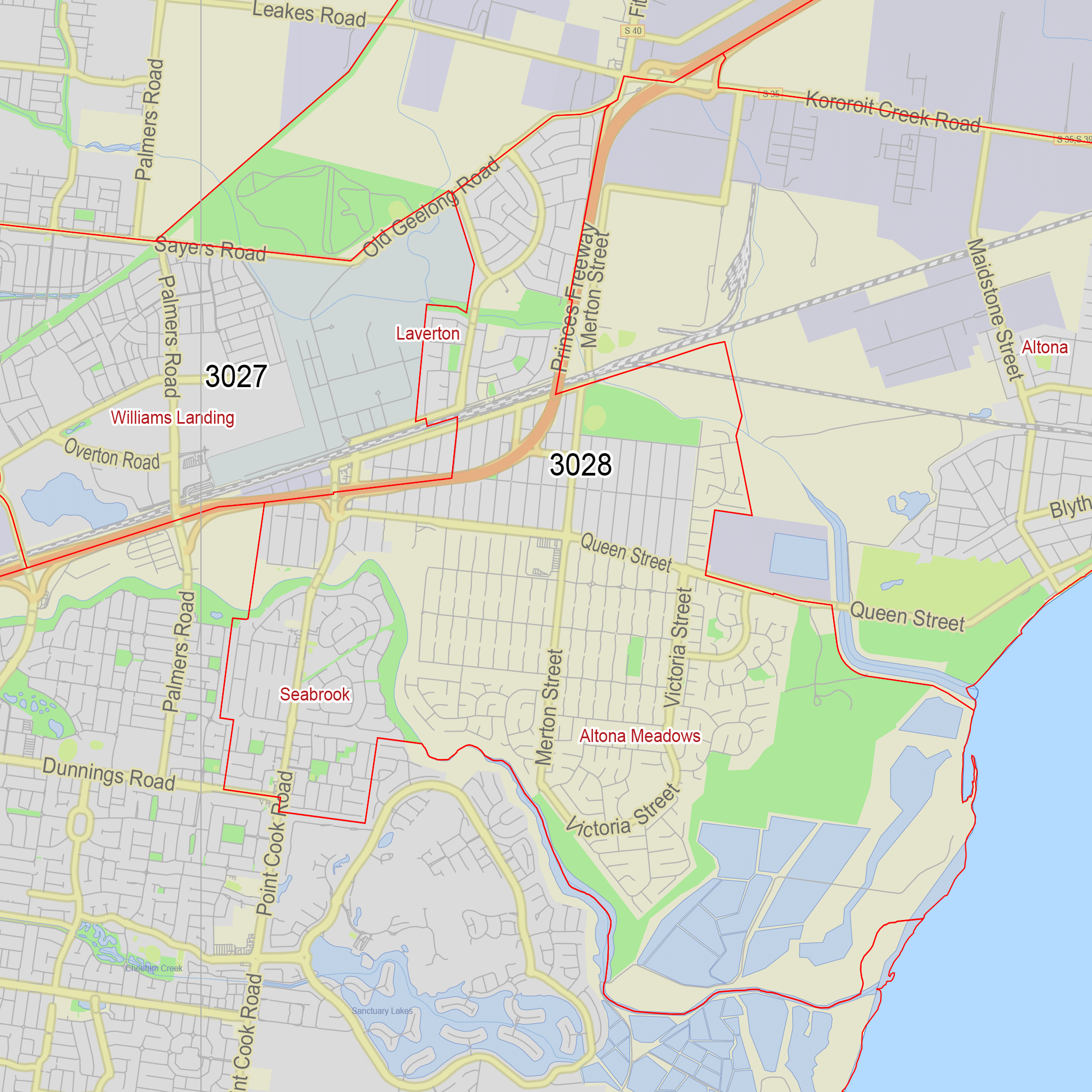 Melbourne Australia editable layered PDF Vector Map Version 33 zipcodes ...