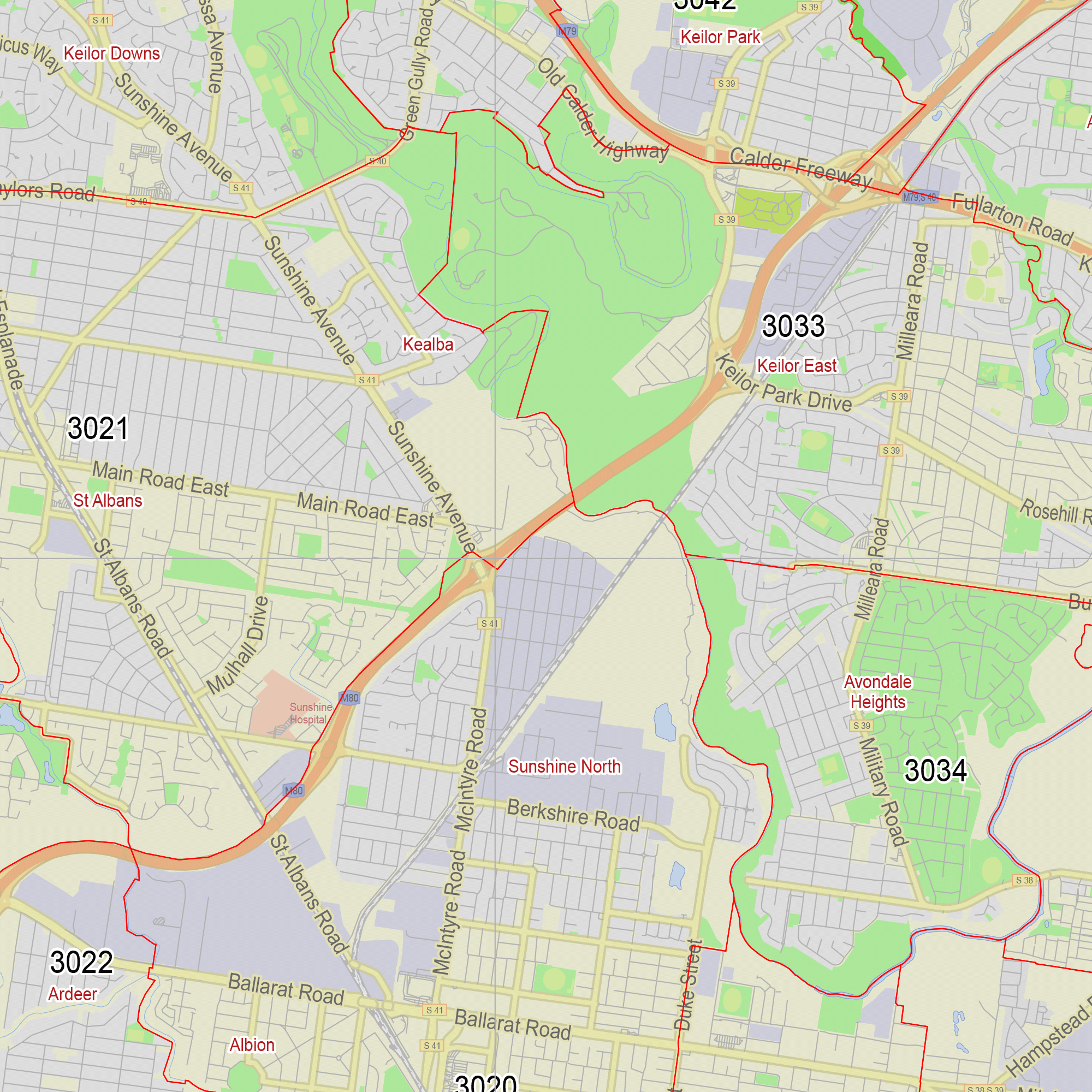 Melbourne Australia editable layered PDF Vector Map Version 33 zipcodes ...