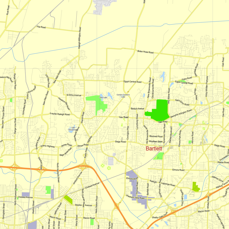 Memphis Tennessee US editable layered PDF Vector Map – Maps in Vector ...