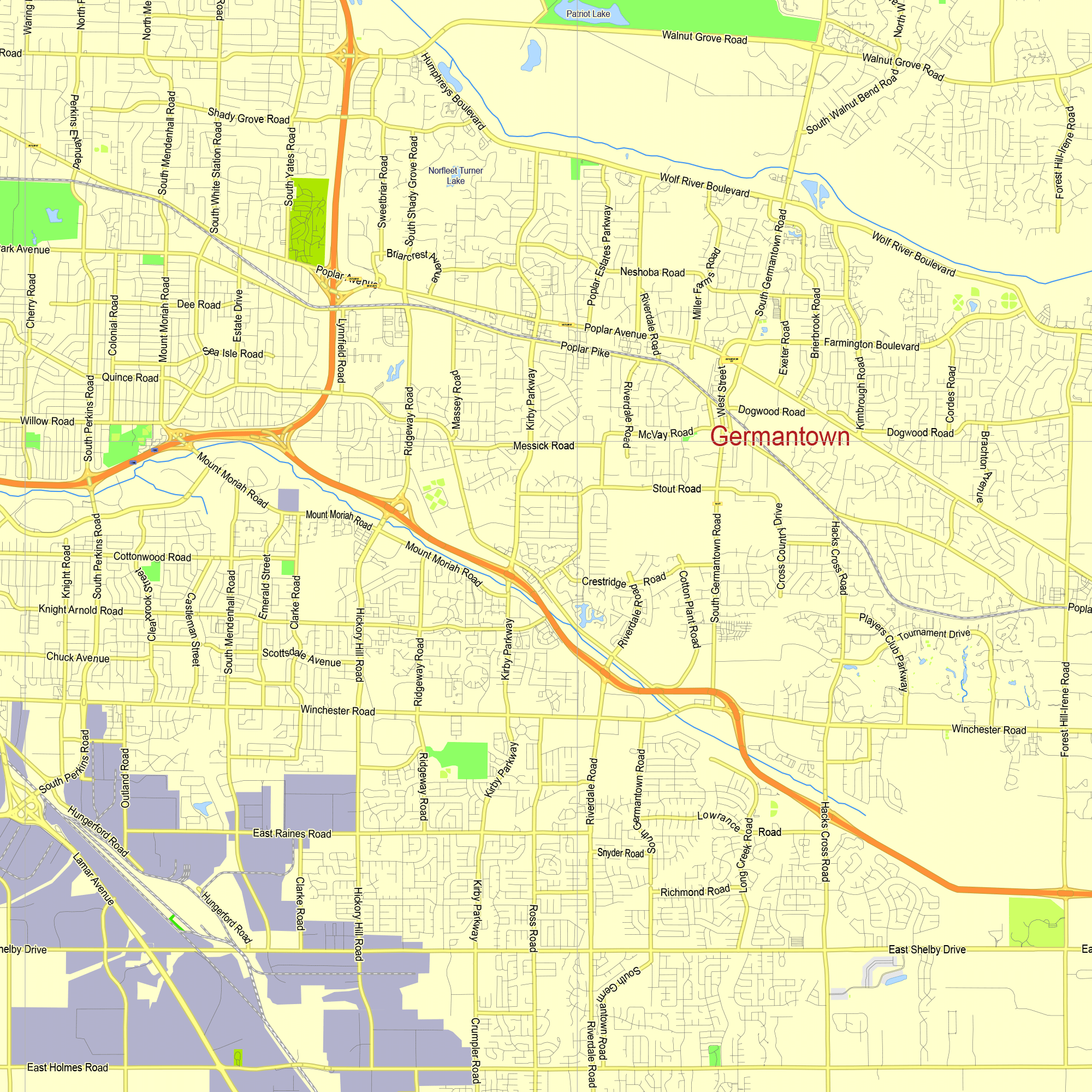 Memphis Tennessee US editable layered PDF Vector Map – Maps in Vector ...