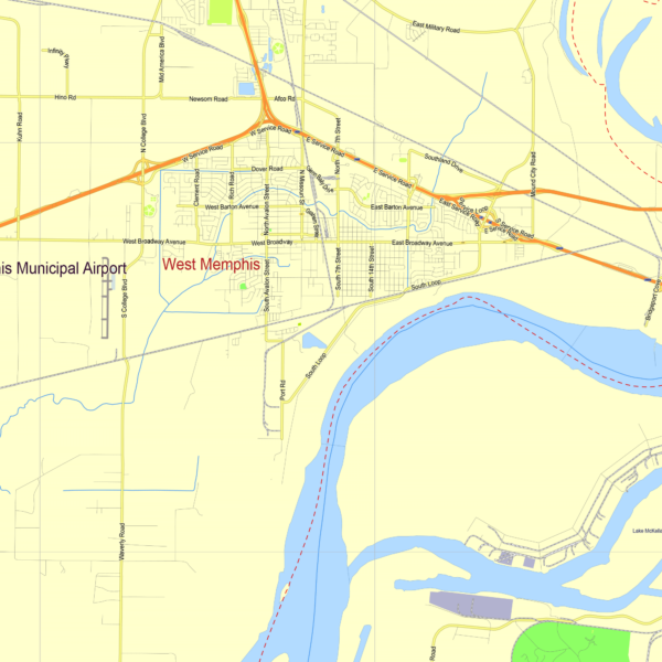 Memphis Tennessee US editable layered PDF Vector Map – Maps in Vector ...