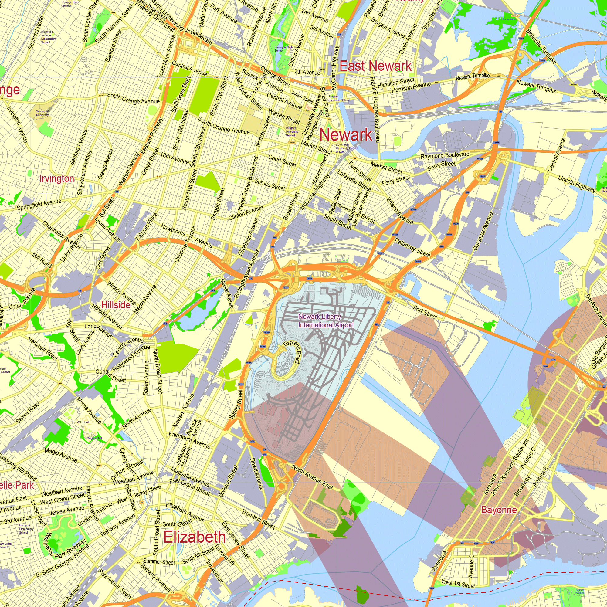 New York City US editable layered PDF Vector Map – Maps in Vector ...