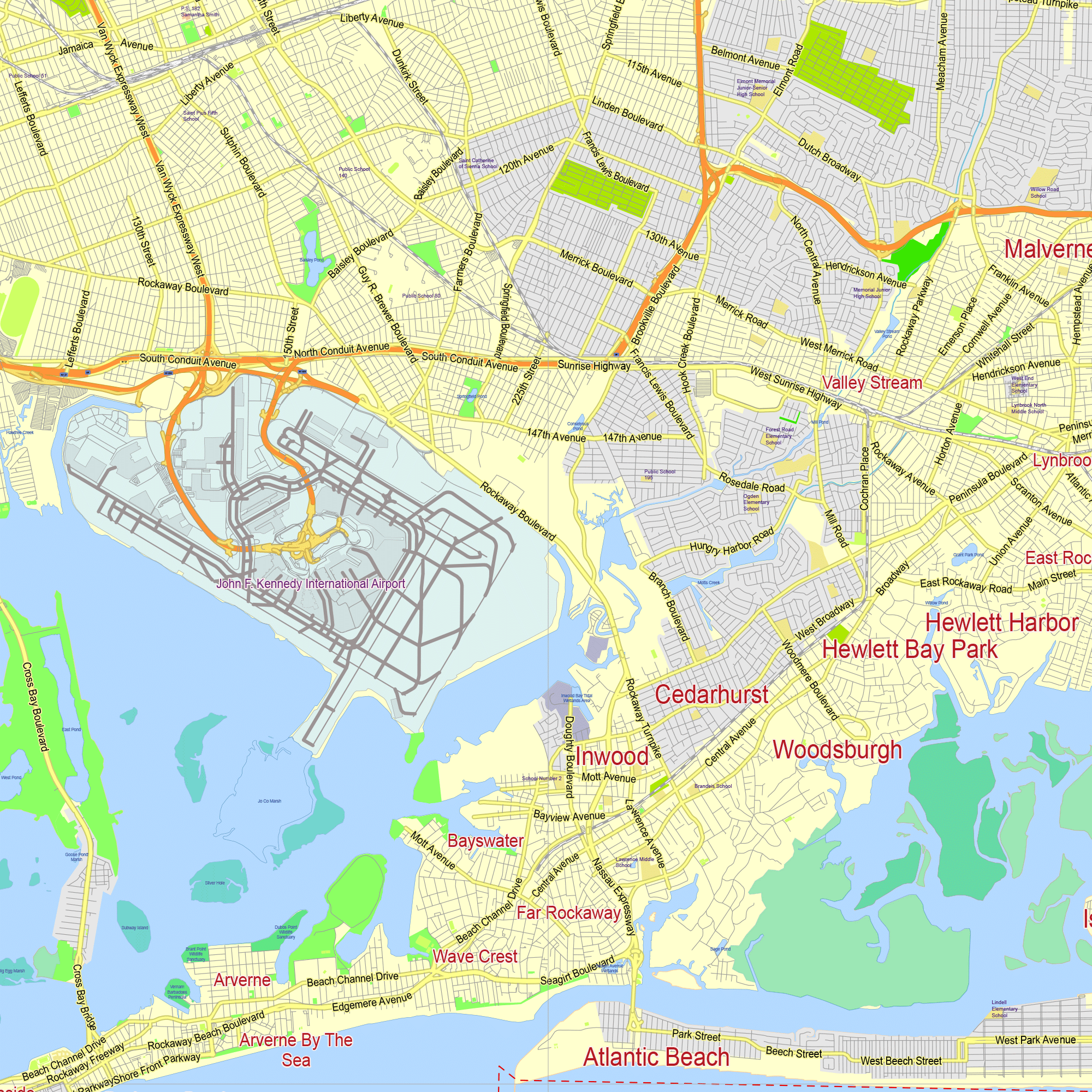 New York City US editable layered PDF Vector Map – Maps in Vector ...