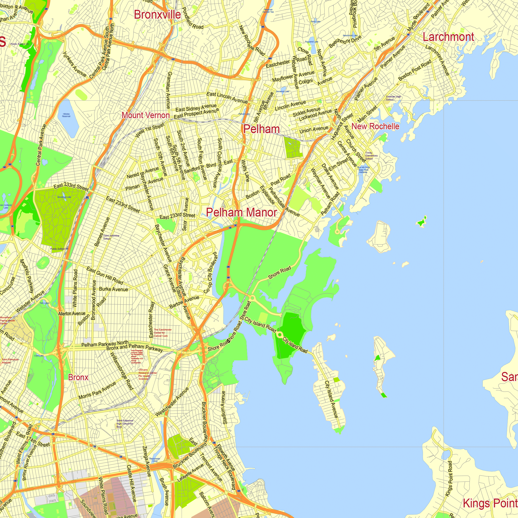 New York City US editable layered PDF Vector Map – Maps in Vector ...