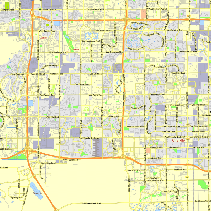 Phoenix Arizona US editable layered PDF Vector Map Version 22