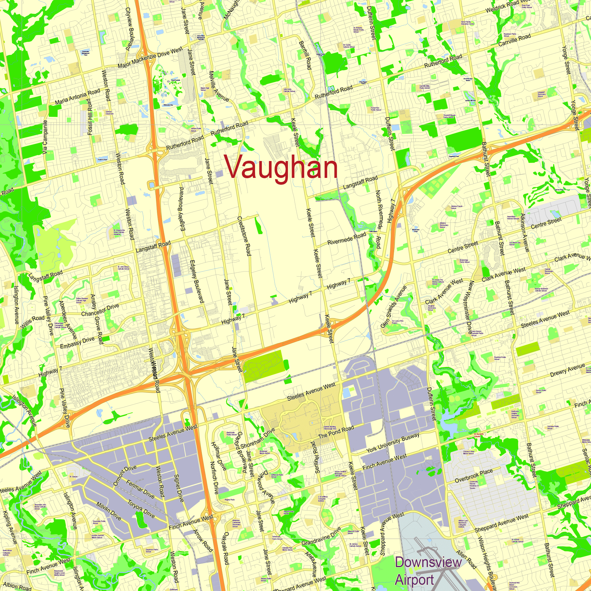 Toronto Canada editable layered PDF Vector Map – Maps in Vector ...