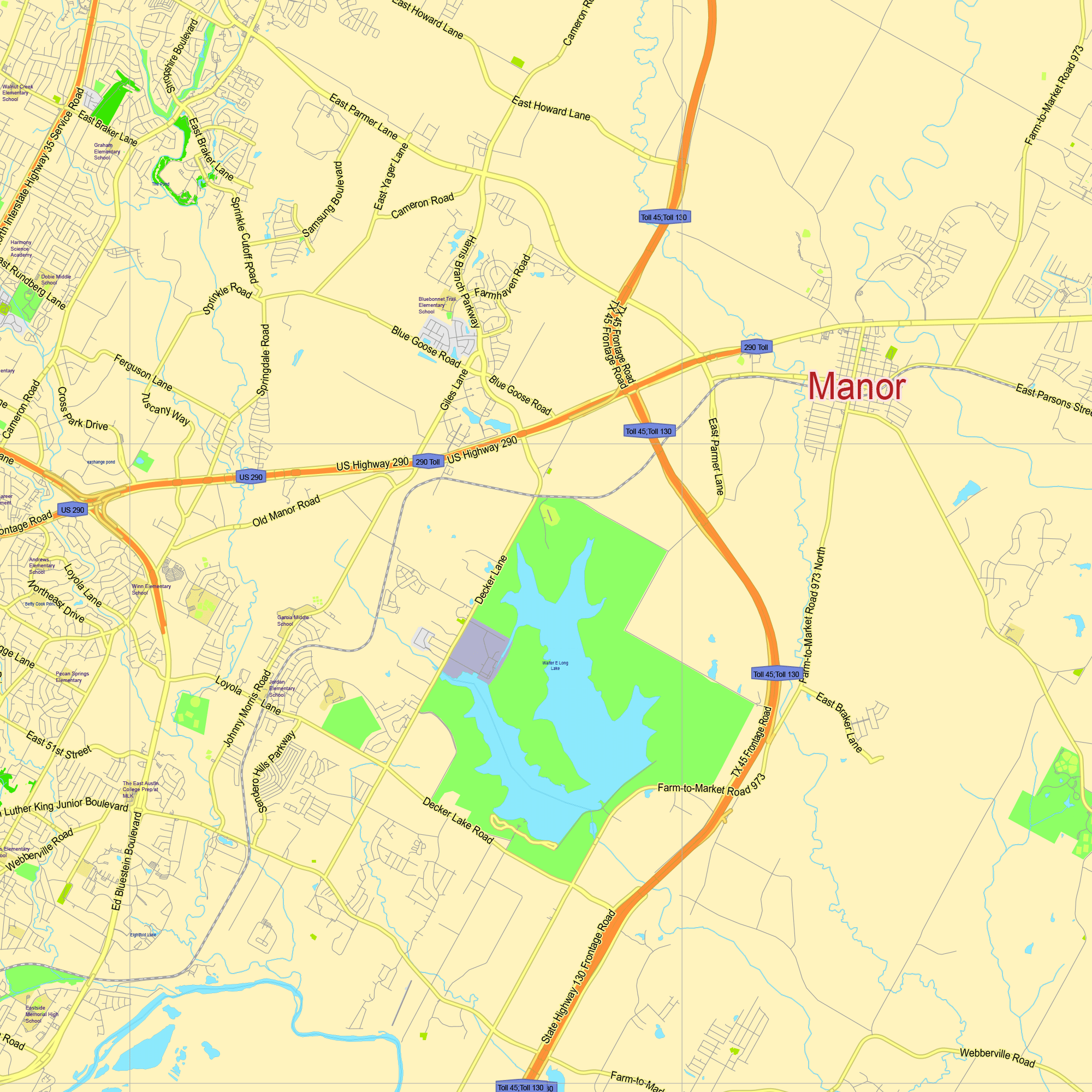 Austin Texas US editable layered PDF Vector Map – Maps in Vector ...