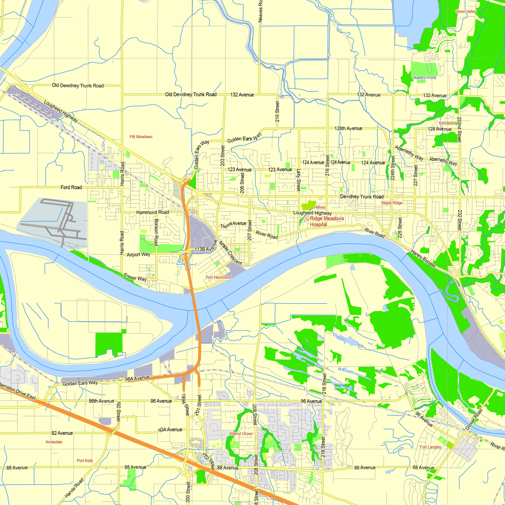 Vancouver Canada editable layered PDF Vector Map – Maps in Vector ...
