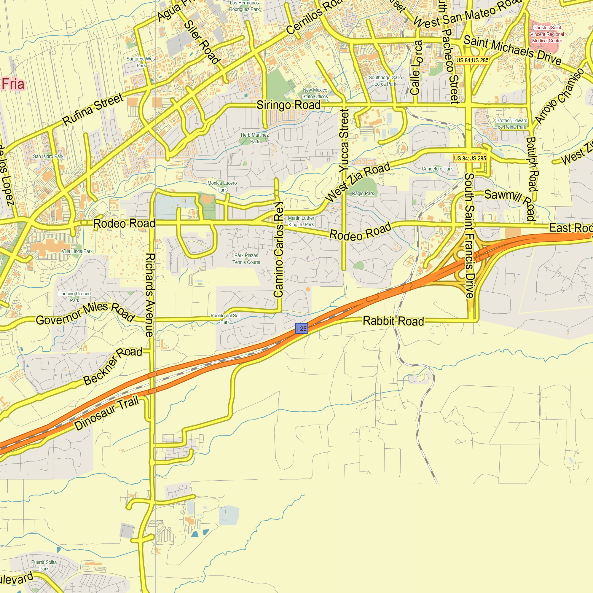 Santa Fe New Mexico US editable layered PDF Vector Map