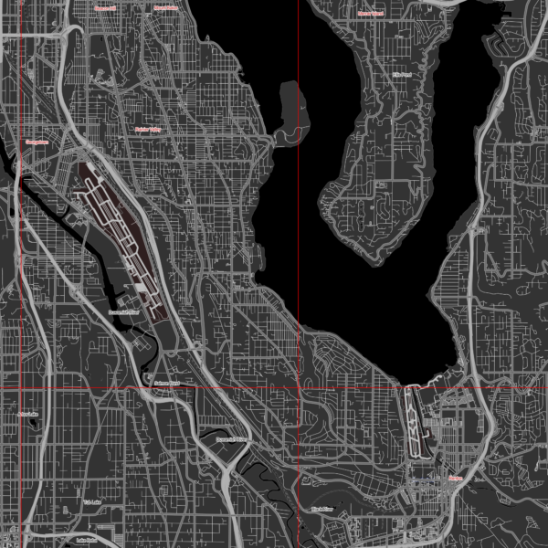 Seattle Washington US PDF Vector Map: City Plan Low Detailed (simple ...