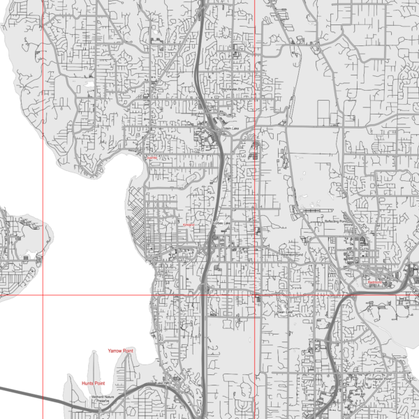 Seattle Washington US PDF Vector Map: City Plan Low Detailed (simple ...