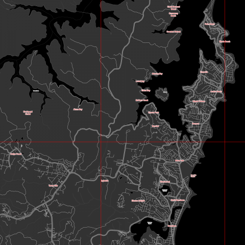 Sydney Australia Map Vector City Plan Low Detailed (simple BLACK ...