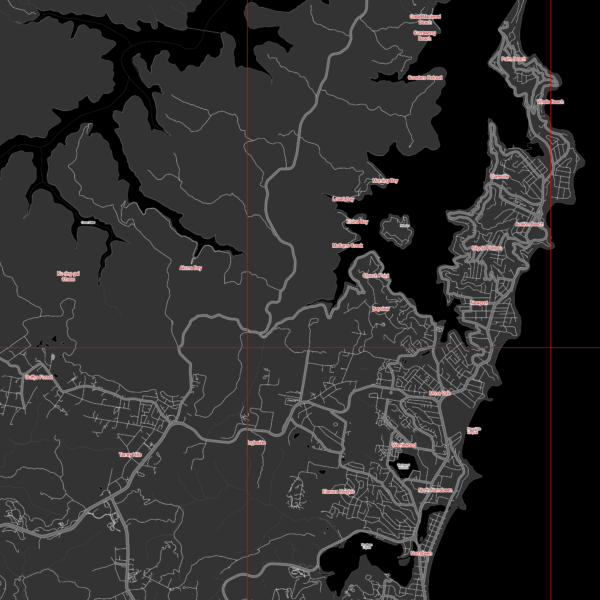 Sydney Australia Map Vector City Plan Low Detailed (simple BLACK ...