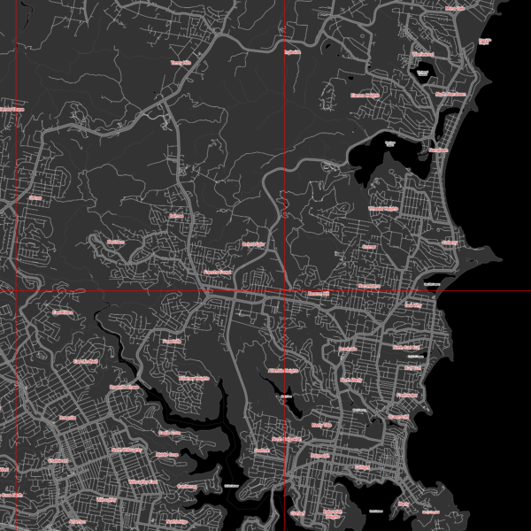 Sydney Australia Map Vector City Plan Low Detailed (simple BLACK ...