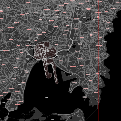 Sydney Australia Map Vector City Plan Low Detailed (simple BLACK ...