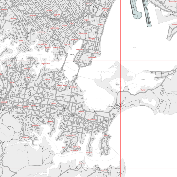 Sydney Australia PDF Vector Map: City Plan Low Detailed (simple BLANK ...