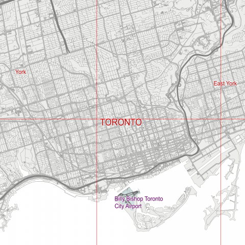 Toronto Canada Map Vector City Plan Low Detailed (simple BLANK version ...