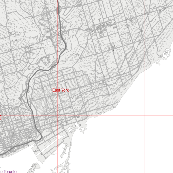 Toronto Canada Map Vector City Plan Low Detailed (simple BLANK version ...