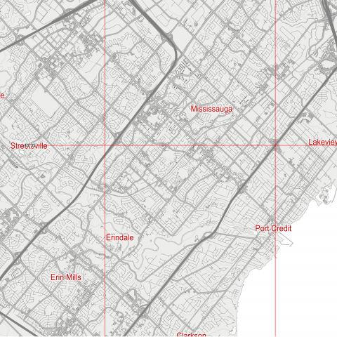 Toronto Canada Map Vector City Plan Low Detailed (simple BLANK version ...