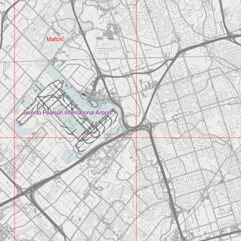 Toronto Canada Map Vector City Plan Low Detailed (simple BLANK version ...