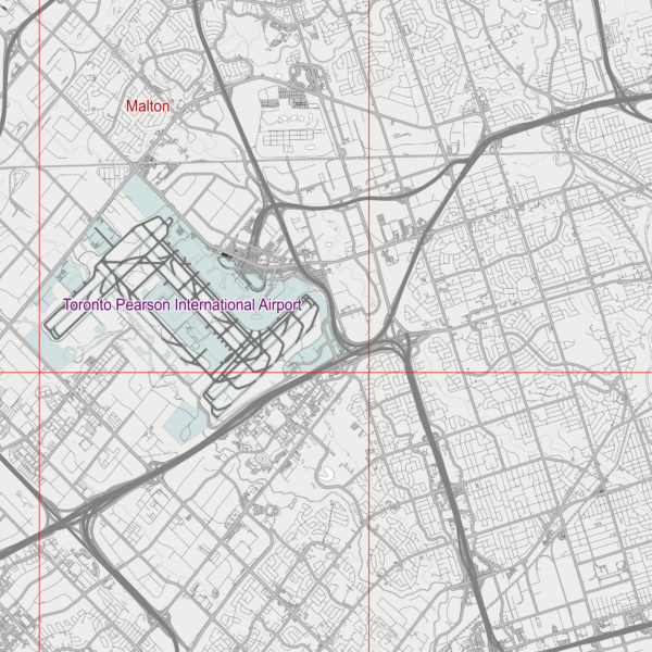 Toronto Canada Map Vector City Plan Low Detailed (simple BLANK version ...
