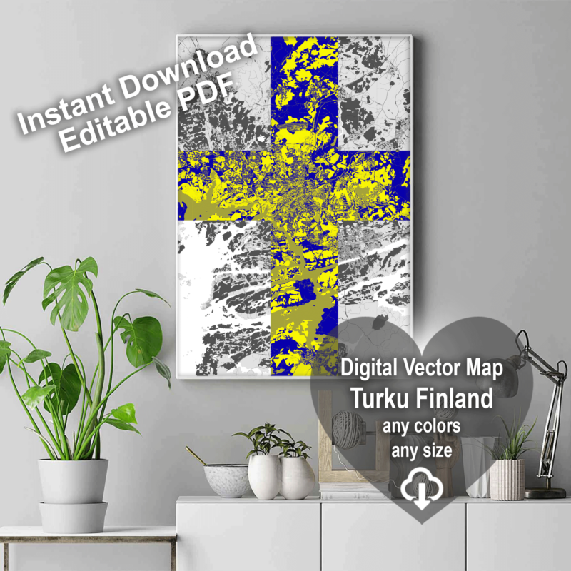 Turku Finland editable layered PDF Vector Map – Maps in Vector ...