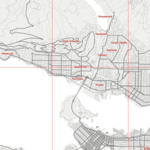 Vancouver Canada Map Vector City Plan Low Detailed (simple BLANK ...