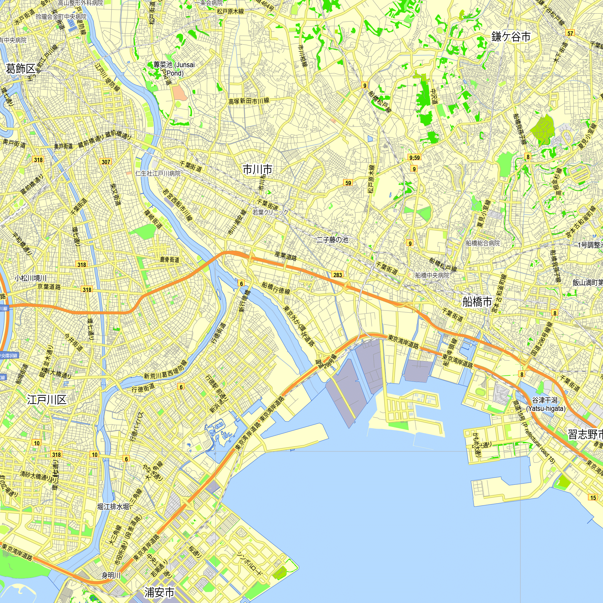 Tokyo Japan Editable Layered Pdf Vector Map Version 2 Maps In Vector