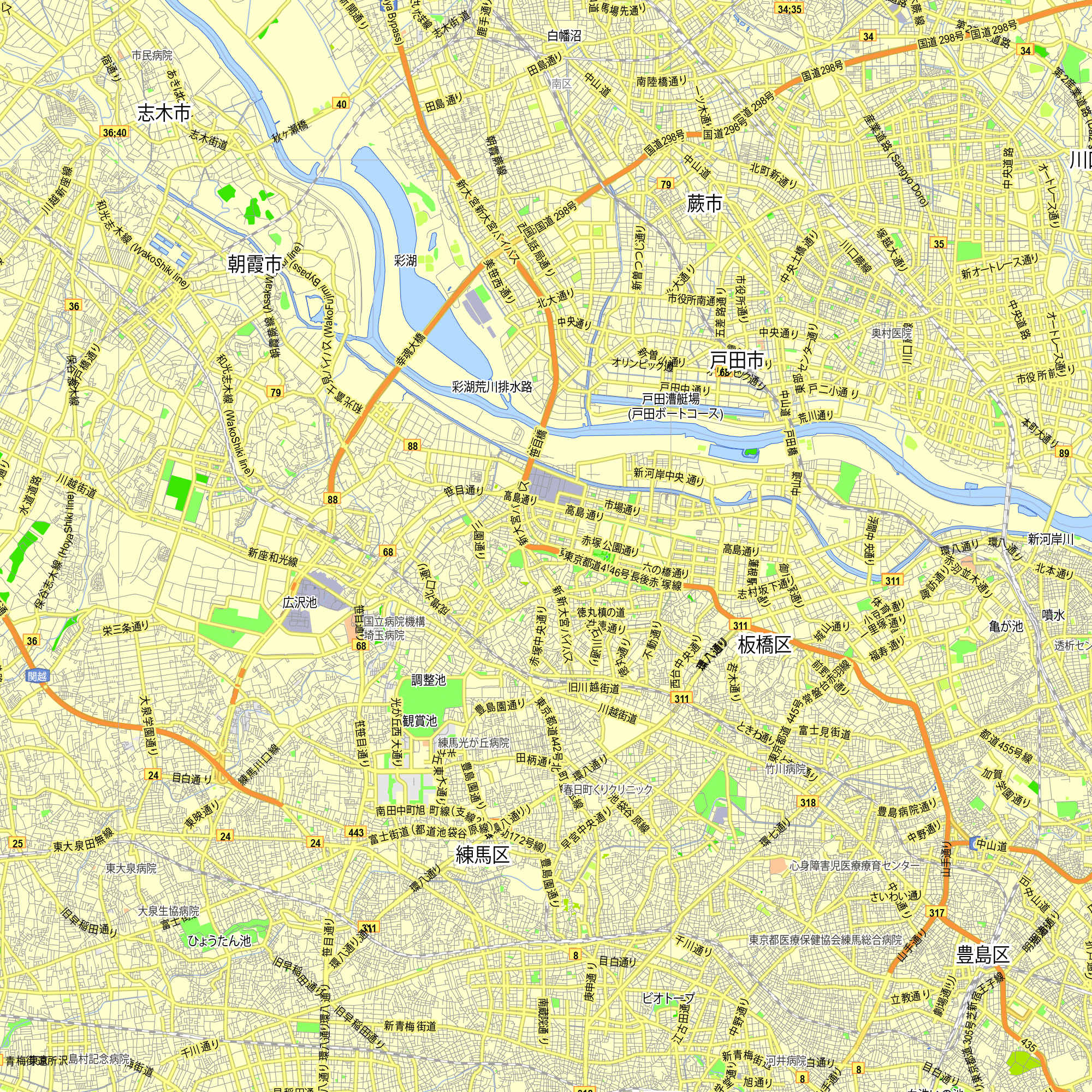 Tokyo Japan editable layered PDF Vector Map Version 2 – Maps in Vector ...