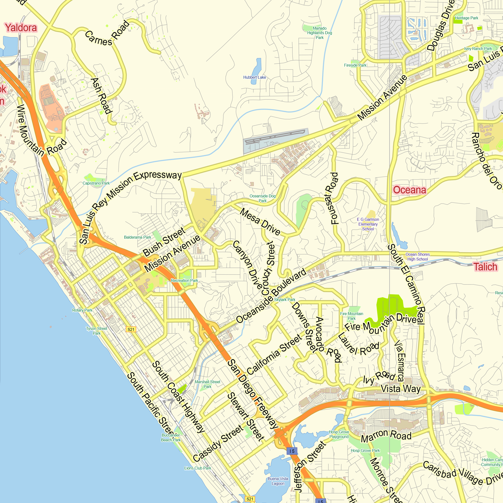 Vista California US editable layered PDF Vector Map – Maps in Vector ...