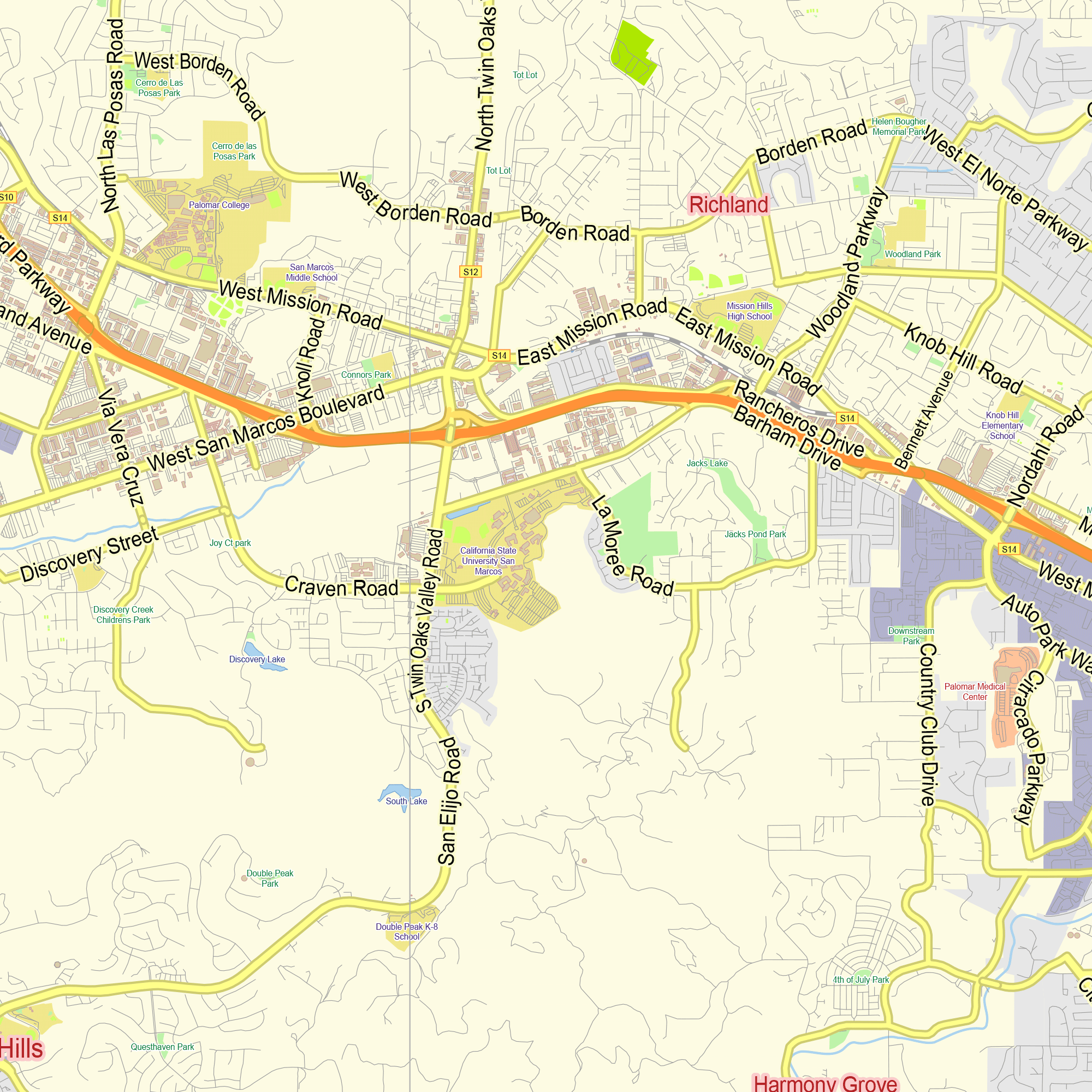 Vista California US editable layered PDF Vector Map – Maps in Vector ...