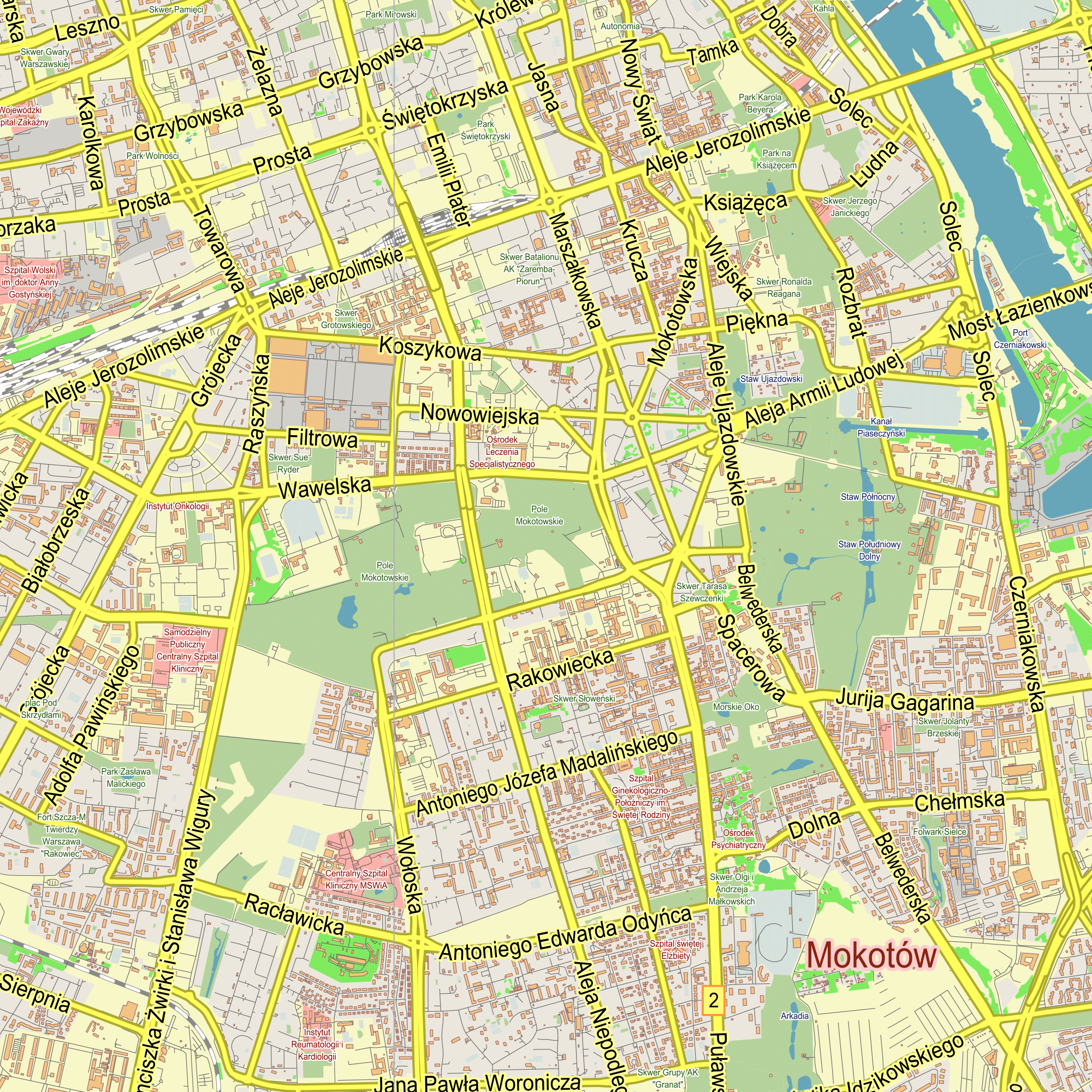 Warsaw Poland editable layered PDF Vector Map – Maps in Vector ...