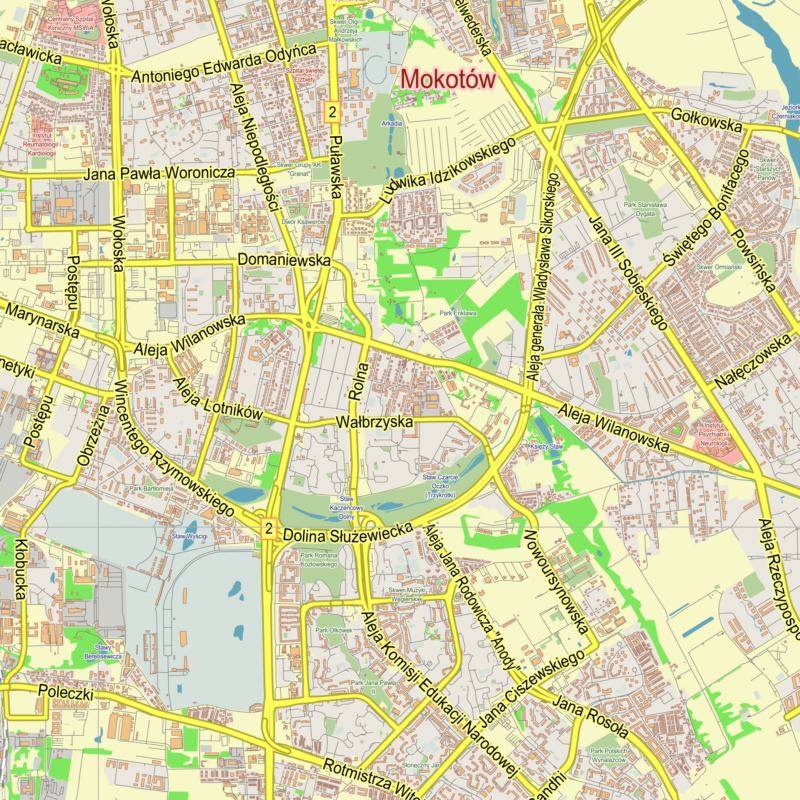 Warsaw Poland editable layered PDF Vector Map – Maps in Vector ...