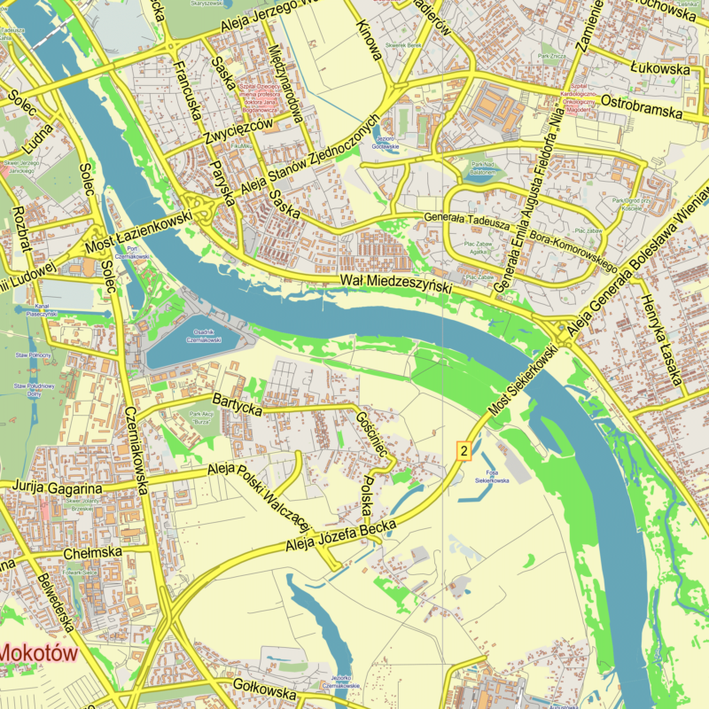 Warsaw Poland editable layered PDF Vector Map – Maps in Vector ...